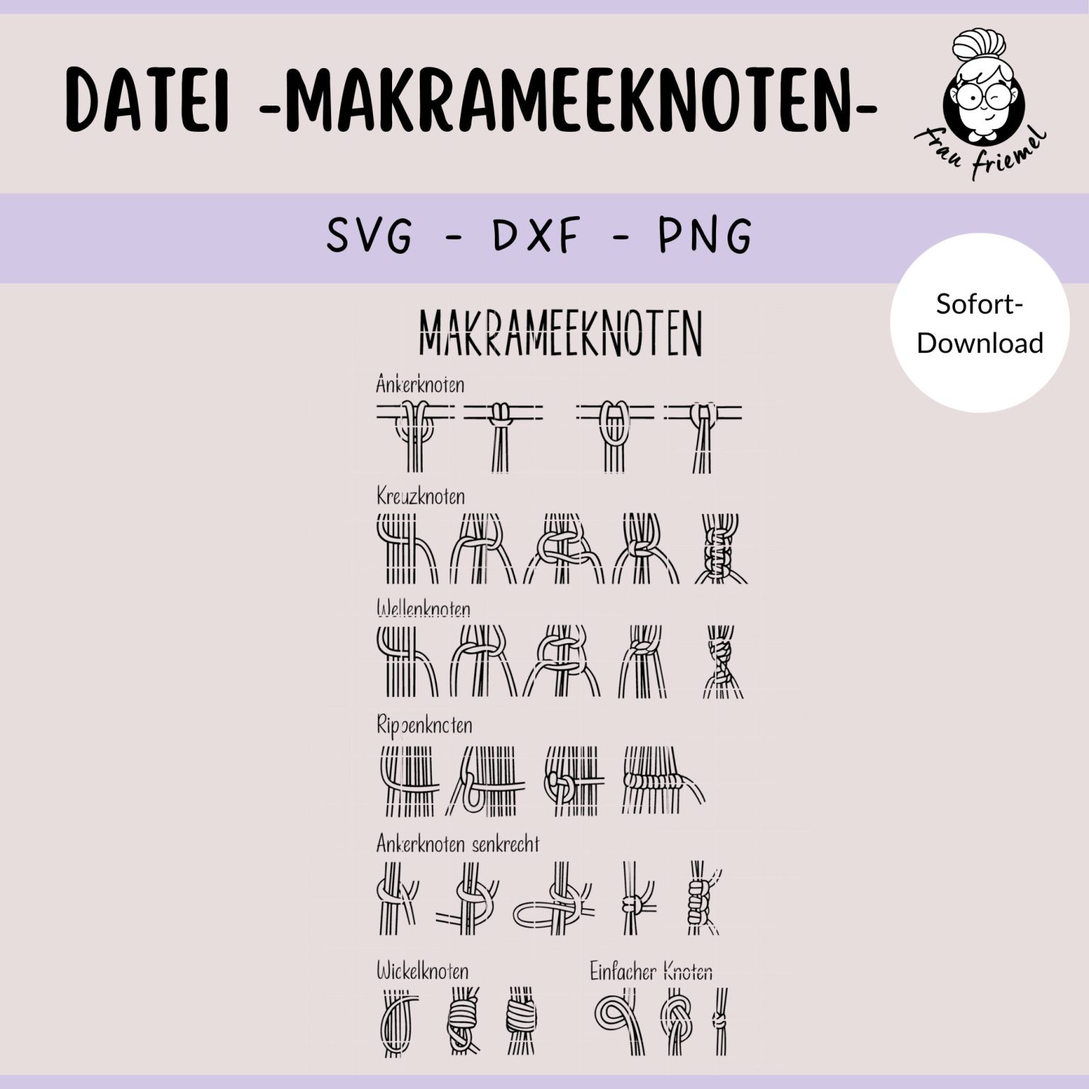 Makramee-Anleitungen PDFs entdecken | frau friemel