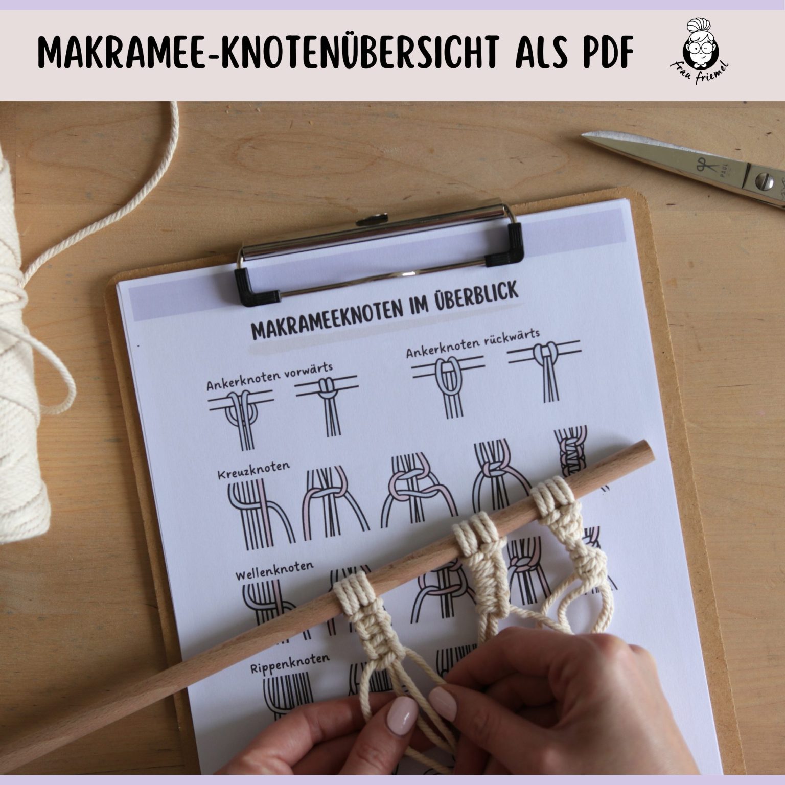 Makramee Anleitungen PDFs entdecken | frau friemel